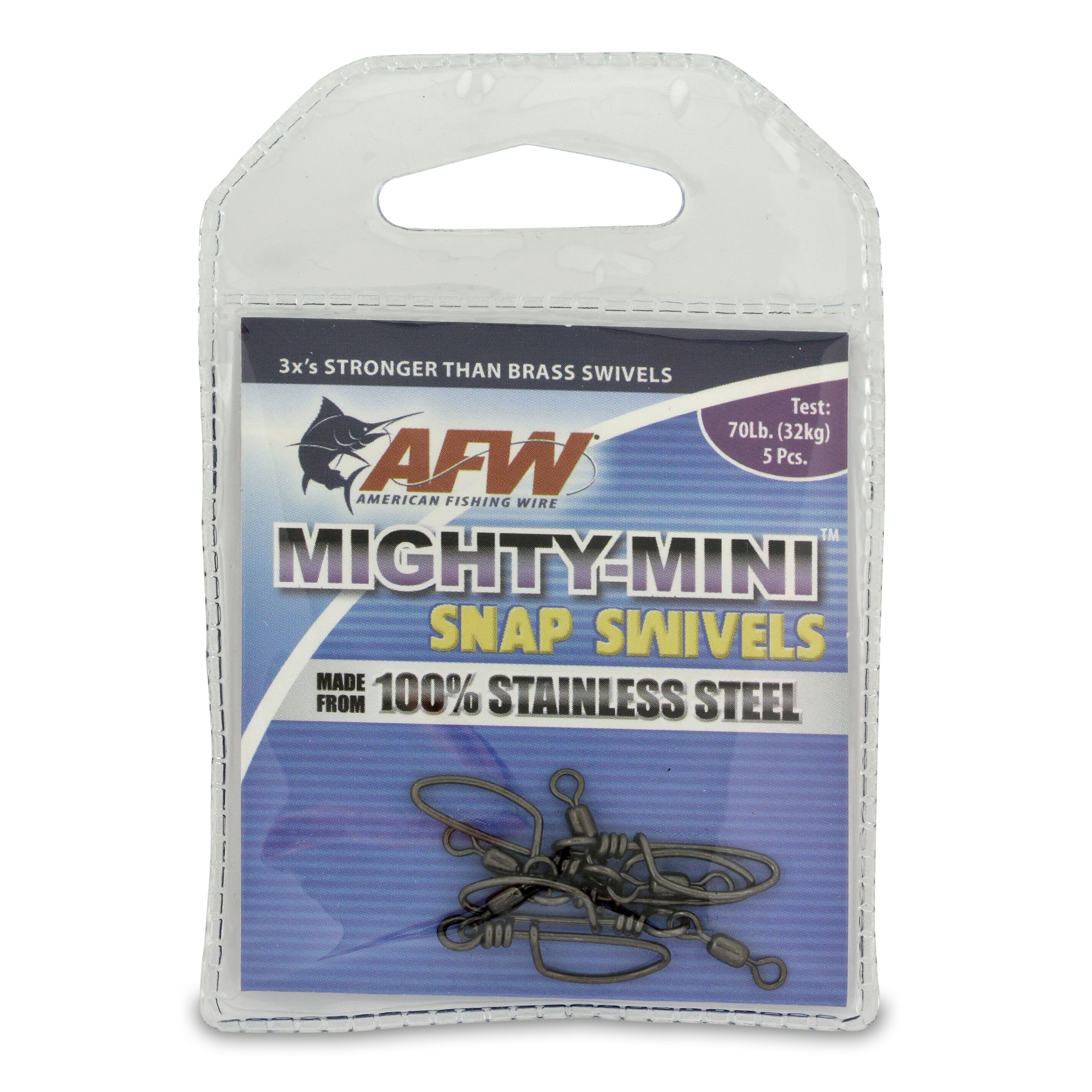 American Fishing Wire Mighty-Mini Stainless Steel Snap & Crane Swivels ...