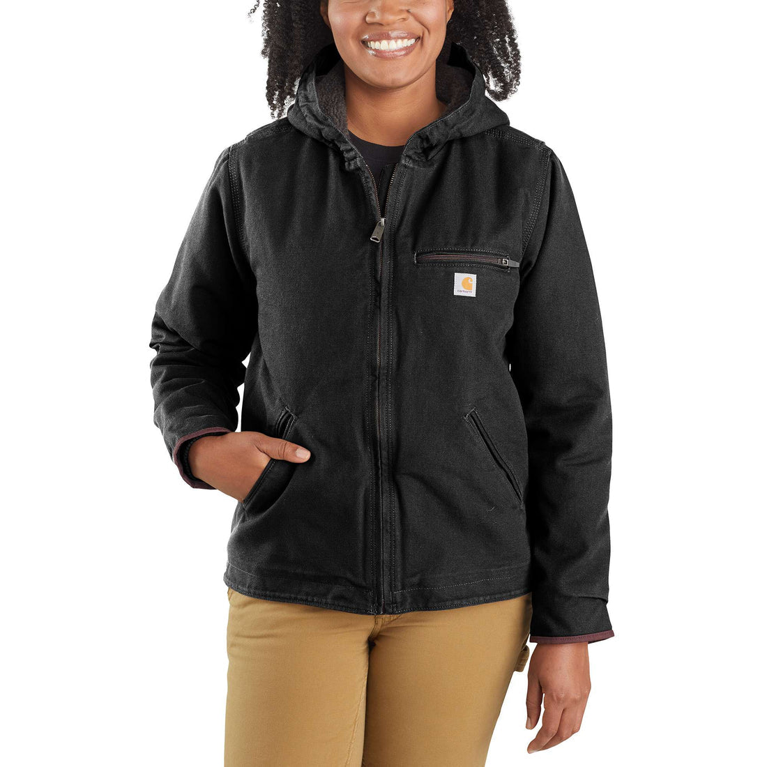 Carhartt Women's Loose Fit Washed Duck Sherpa Lined Jacket – Carhartt ...